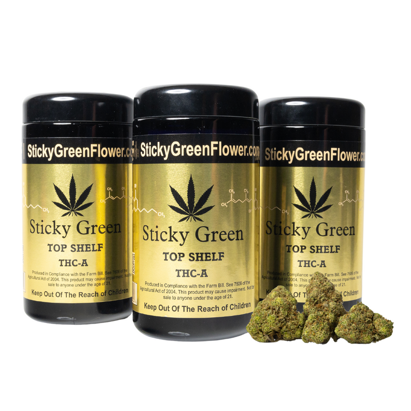 Top Shelf 28g Flower – Sticky Green Flower